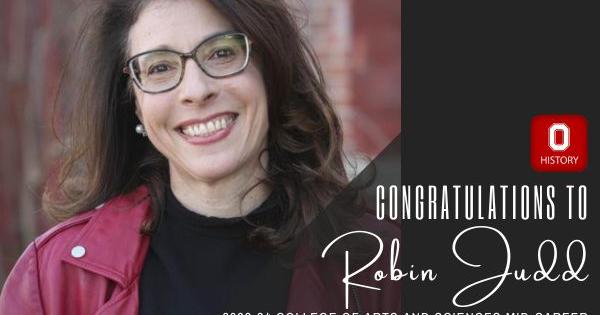 Congratulations to Robin Judd | Department of History